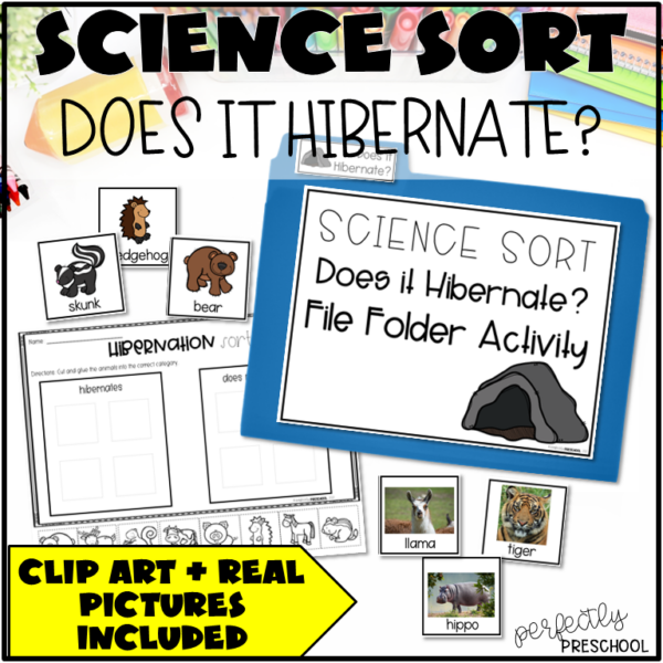Hibernation Animal Sort Center Activity for Preschool & Kindergarten ...