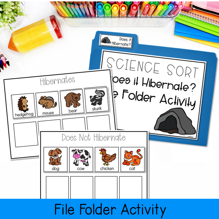 Hibernation Animal Sort Center Activity for Preschool & Kindergarten ...
