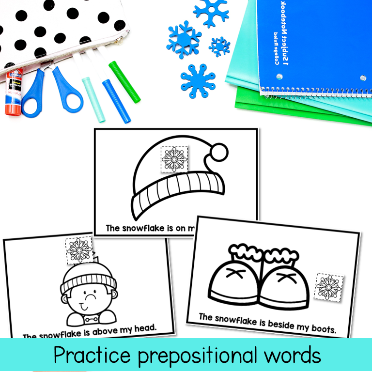 Where is the Snowflake Winter Positional Words Prepositions Book for ...