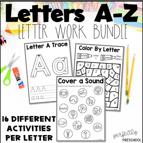 Letter Work A-Z No Prep Alphabet Worksheets for Preschool, PreK and ...