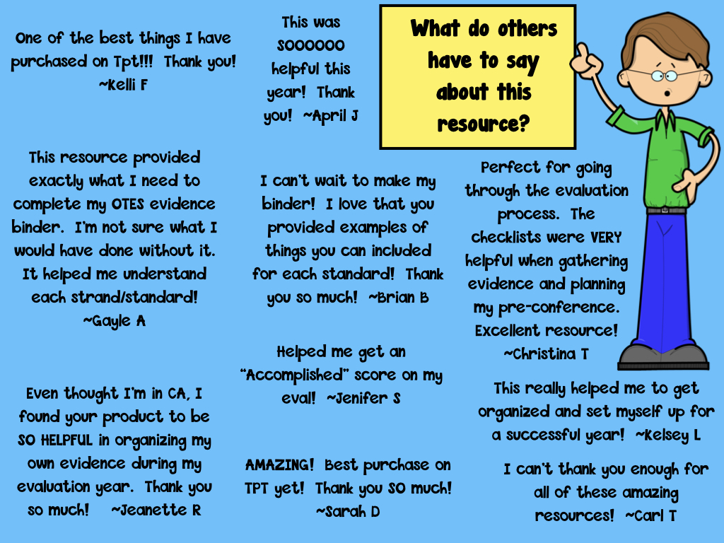 OTES 2.0 Teacher Evaluation Evidence & Resource Binder | Made By Teachers