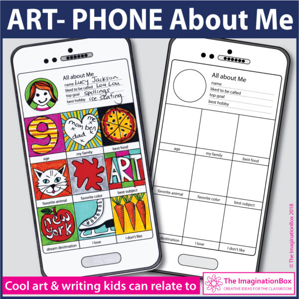 All About Me Back to School Cell Phone, Art and Writing Activity | Made ...