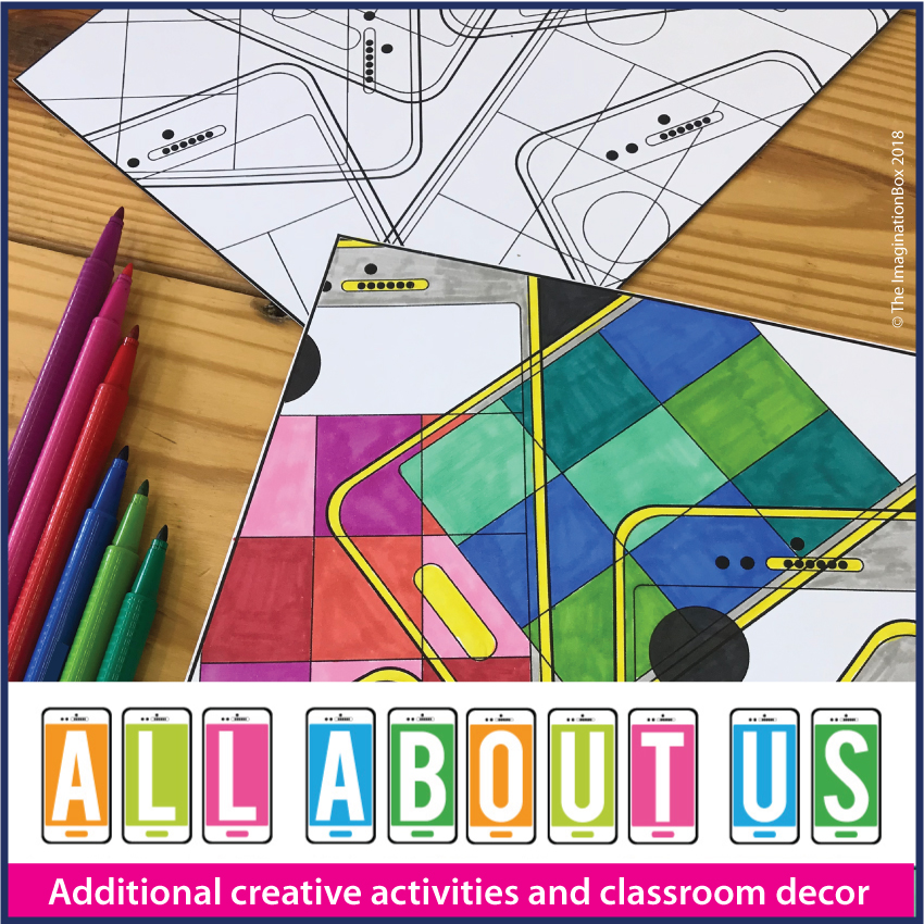 All About Me Back to School Cell Phone, Art and Writing Activity | Made ...