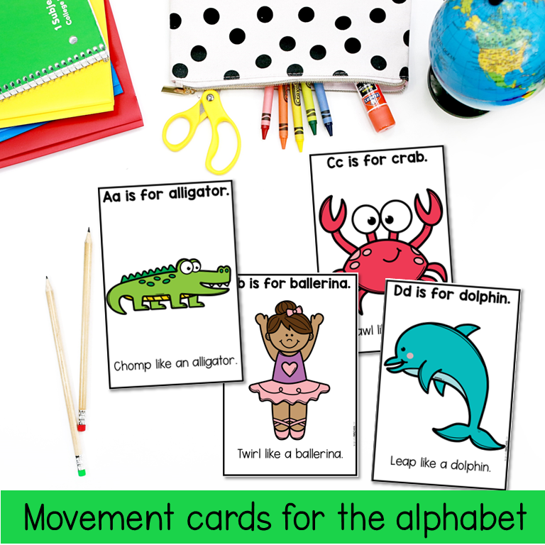 Alphabet Movement Cards for Large Motor | Made By Teachers