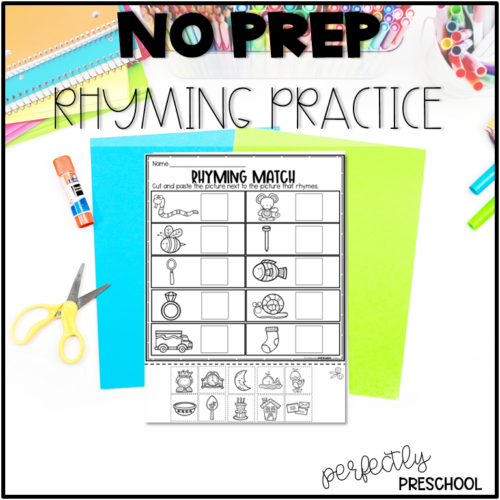 No Prep Rhyming Worksheets for Preschool and Kindergarten | Made By ...