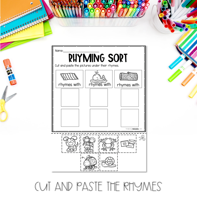No Prep Rhyming Worksheets for Preschool and Kindergarten | Made By ...