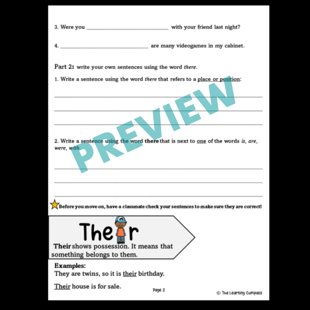 There, Their, They're Guided Practice | Homophones | Made By Teachers