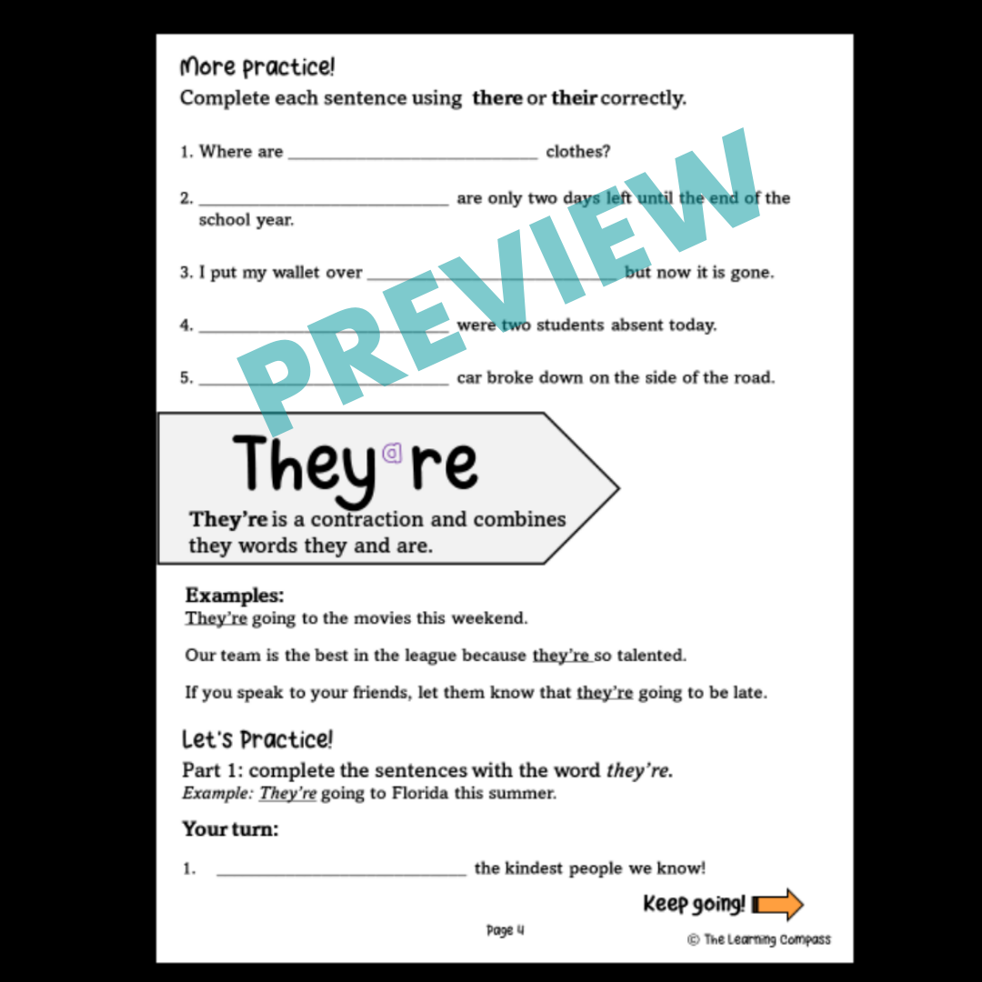 There, Their, They're Guided Practice | Homophones | Made By Teachers