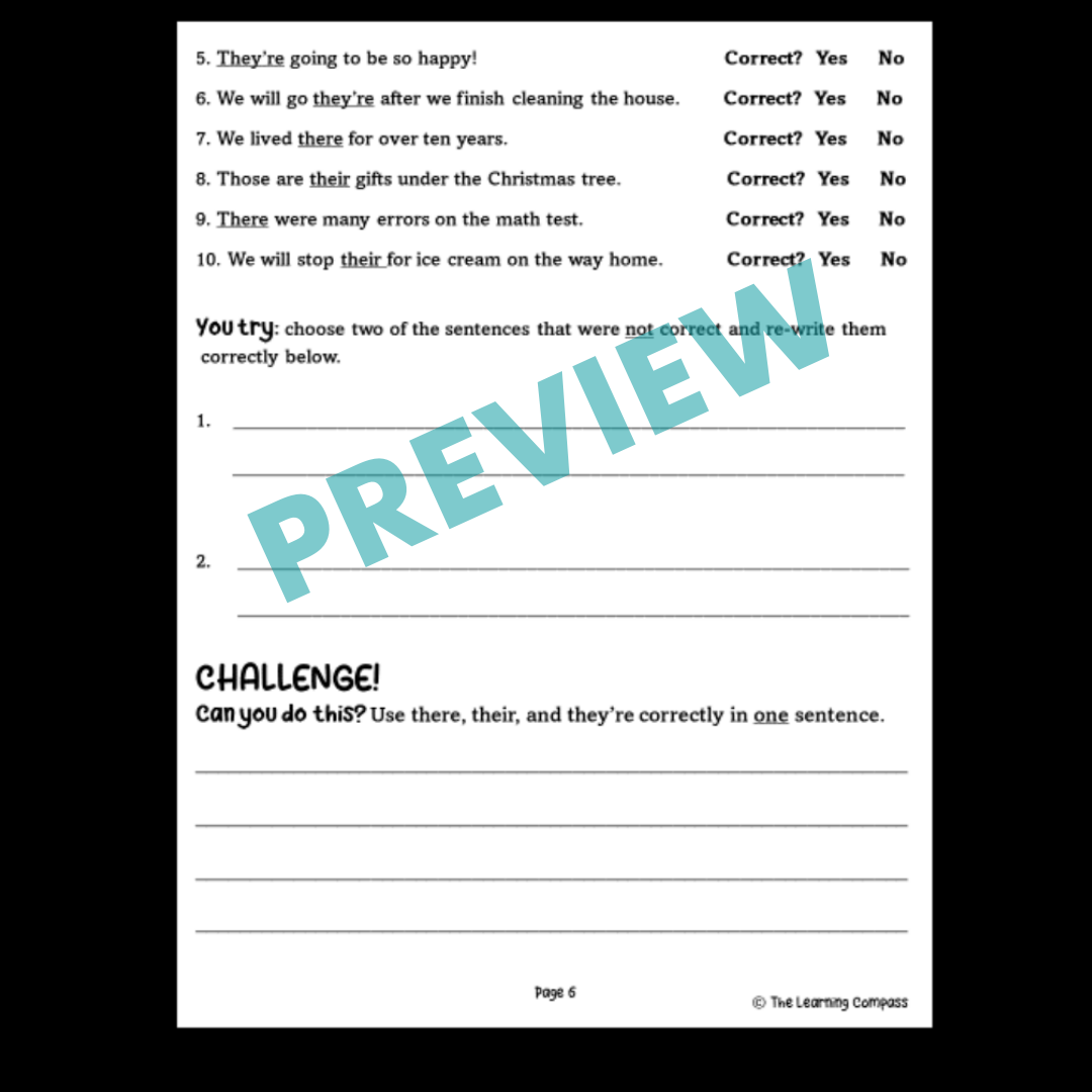 There, Their, They're Guided Practice | Homophones | Made By Teachers