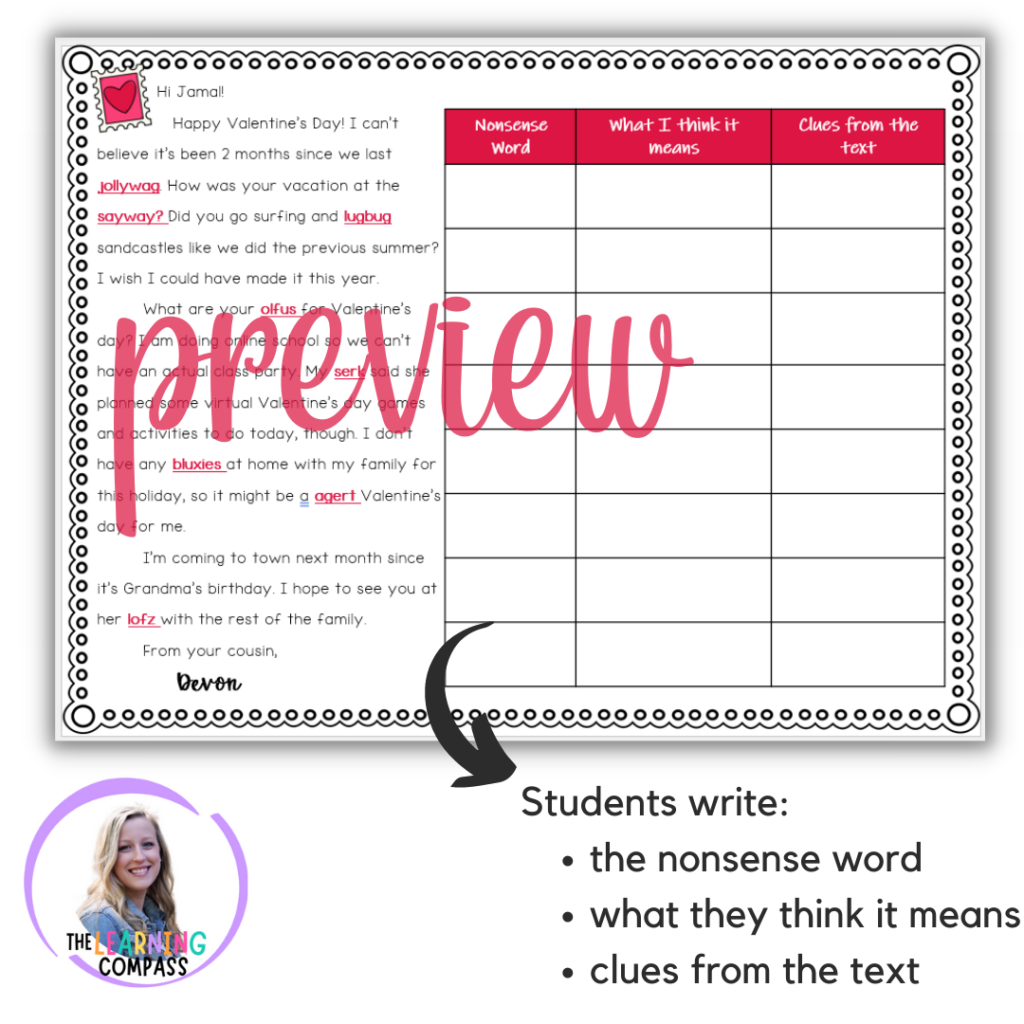 Valentine's Day Context Clues Activity | Print and Digital Versions ...