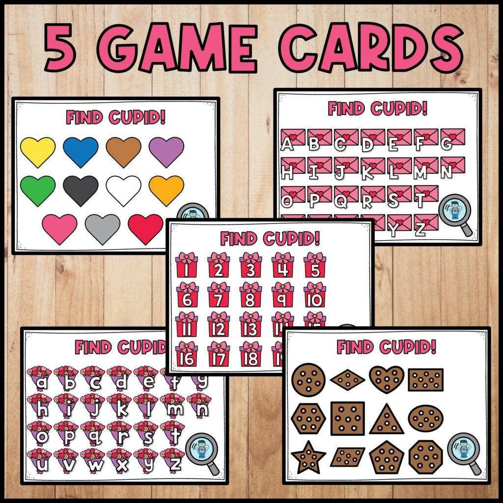 Valentine’s Day Digital Hide & Seek | Find Cupid | Letters Numbers ...