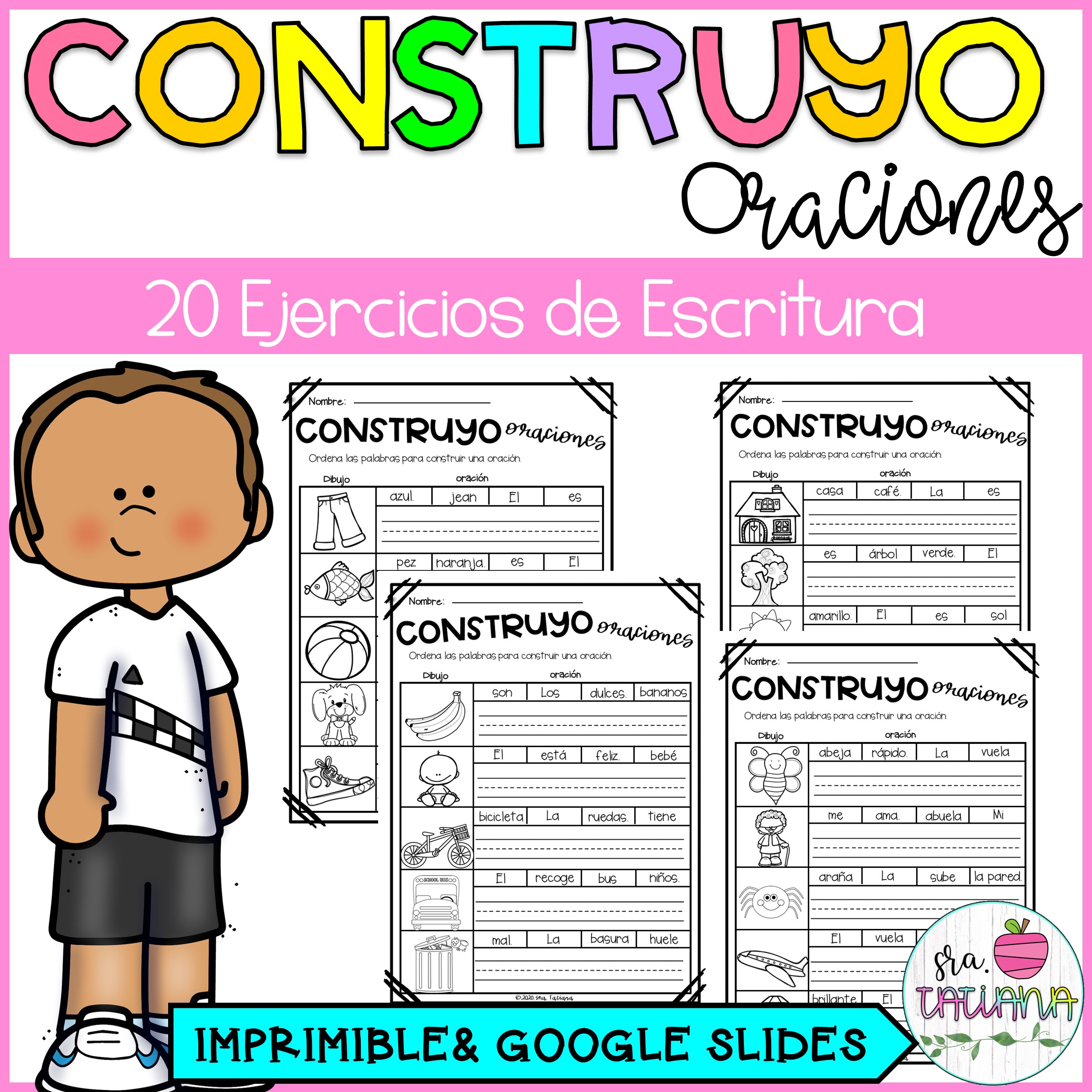 Construyo Oraciones | Spanish Writing Activities | Building Sentences ...