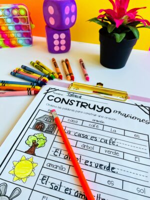 Construyo Oraciones | Spanish Writing Activities | Building Sentences ...