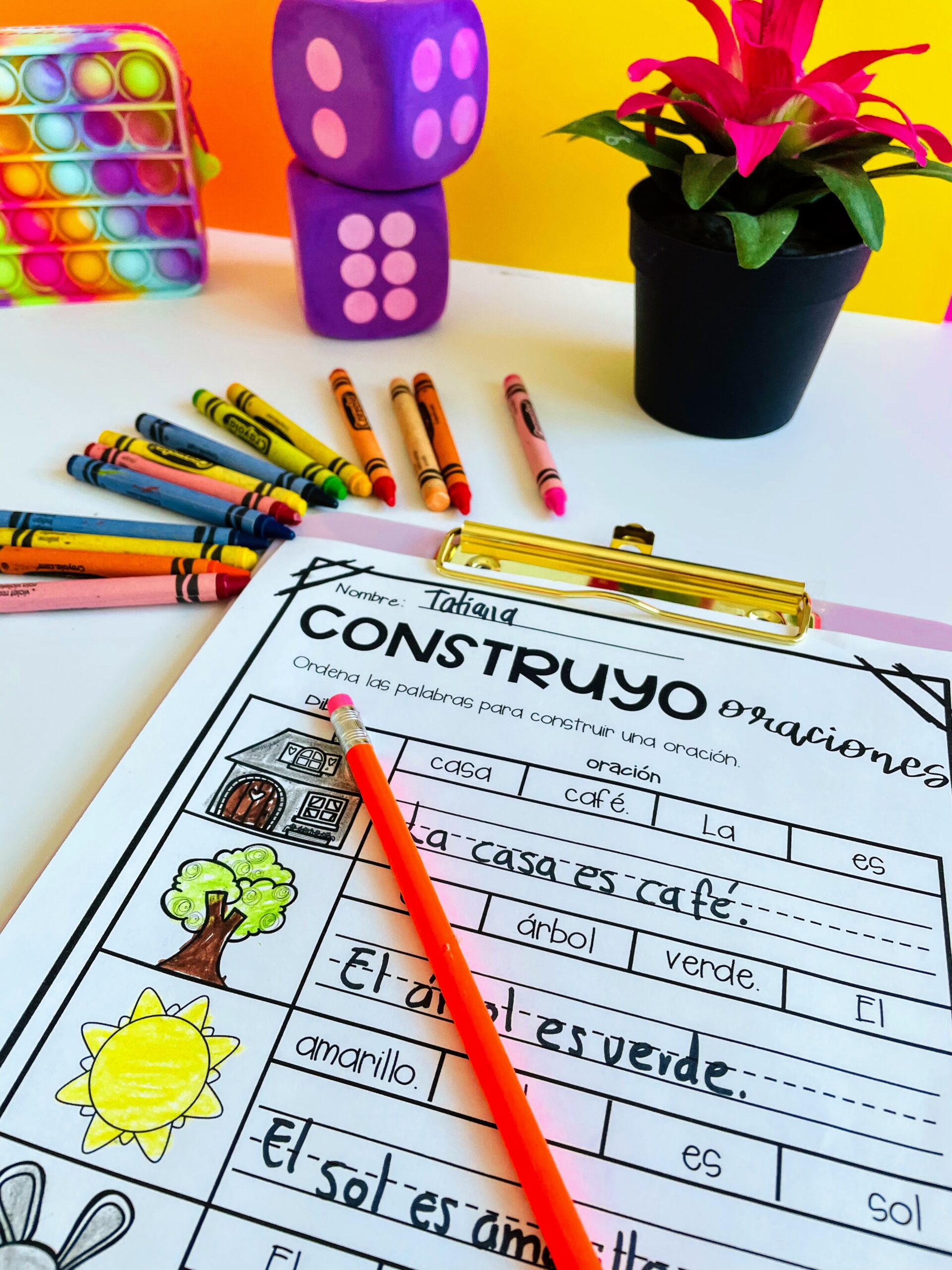 Construyo Oraciones | Spanish Writing Activities | Building Sentences ...