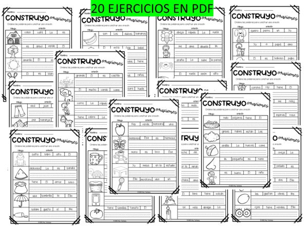 Construyo Oraciones | Spanish Writing Activities | Building Sentences ...