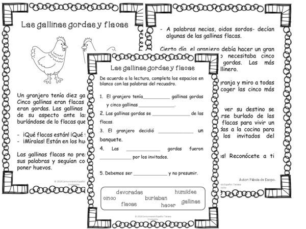 Fables and Stories in Spanish | Fábulas y Cuentos | Comprensión de ...