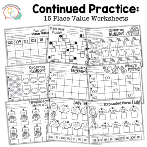 Place Value 100 to 120 – Hundreds Tens & Ones Task Cards and Worksheets ...