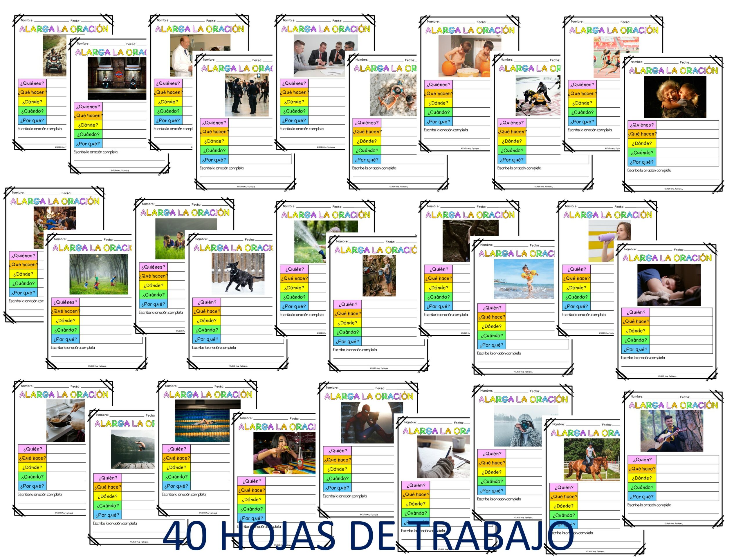 Alarga la Oración en Google Slides | Complete the sentence in Spanish ...