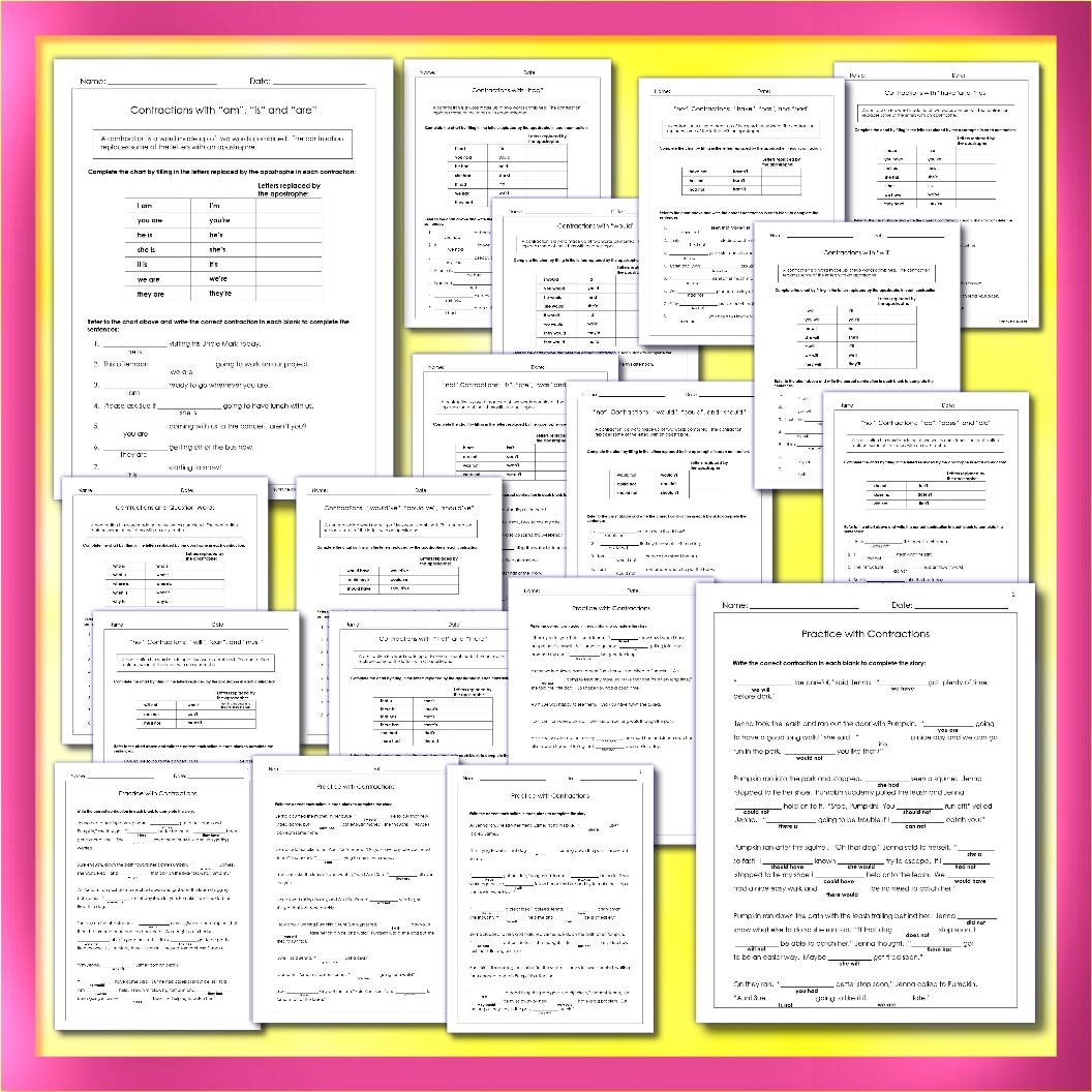 66 Contractions! - 31 worksheet pages - Scaffolded - Grades 3-4-5 ...
