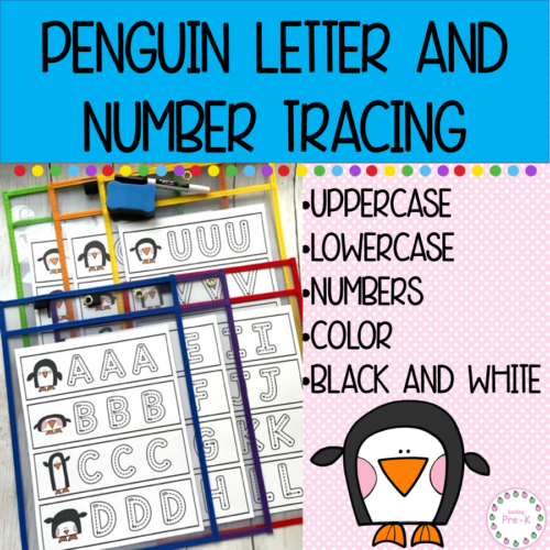 Penguin Letter and Number Trace | Made By Teachers