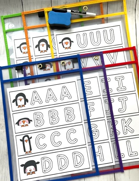 Penguin Letter and Number Trace | Made By Teachers