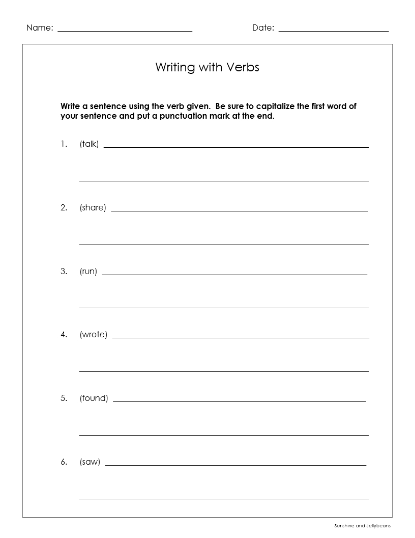 Action Verbs - Present and Past Tense - 3 worksheets - Grades 1-2 ...