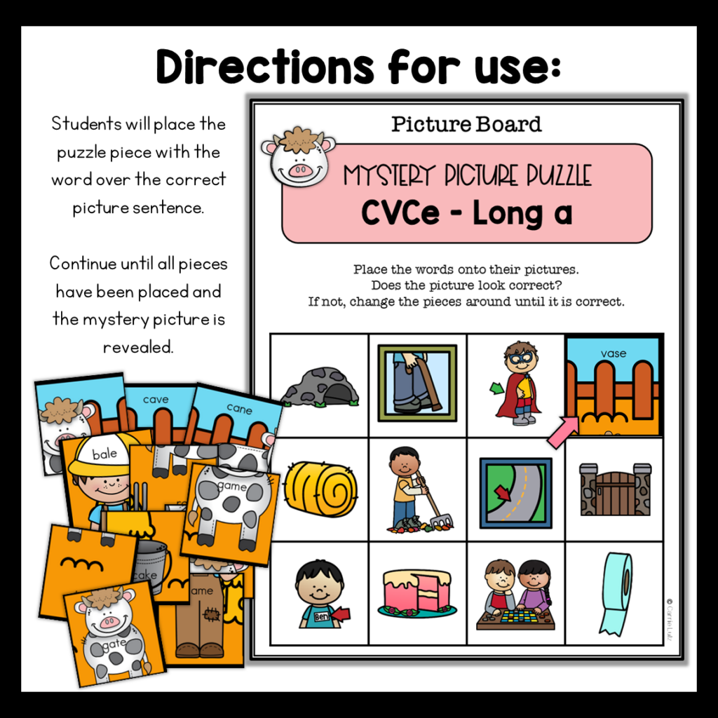 Magic e Mystery Picture Puzzles Farm Phonics Activity Cut & Paste ...