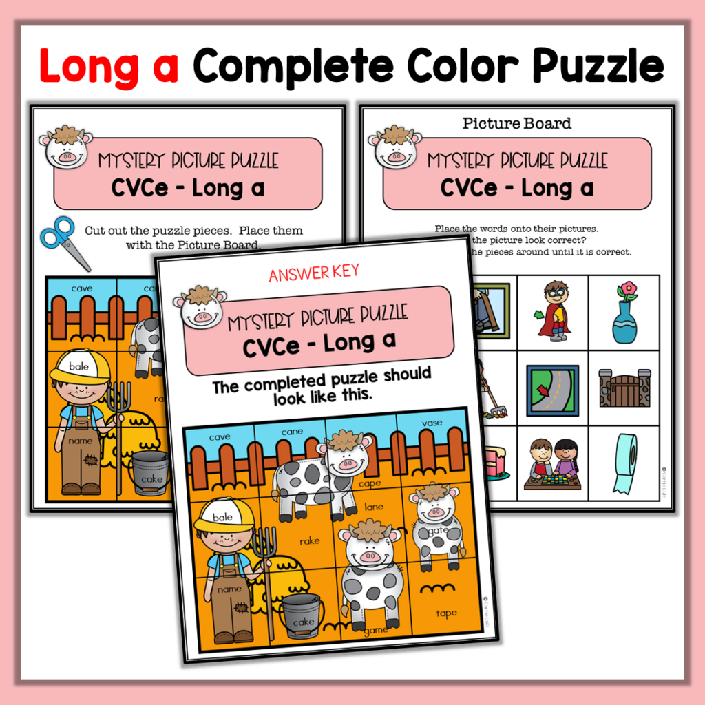 Magic e Mystery Picture Puzzles Farm Phonics Activity Cut & Paste ...