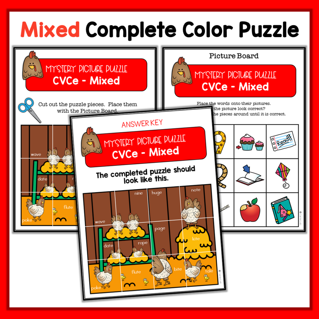 Magic e Mystery Picture Puzzles Farm Phonics Activity Cut & Paste ...