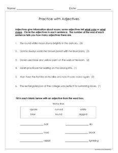 Adjectives Practice - 5 Worksheets and Answer Key - Grade 2 - CCSS ...