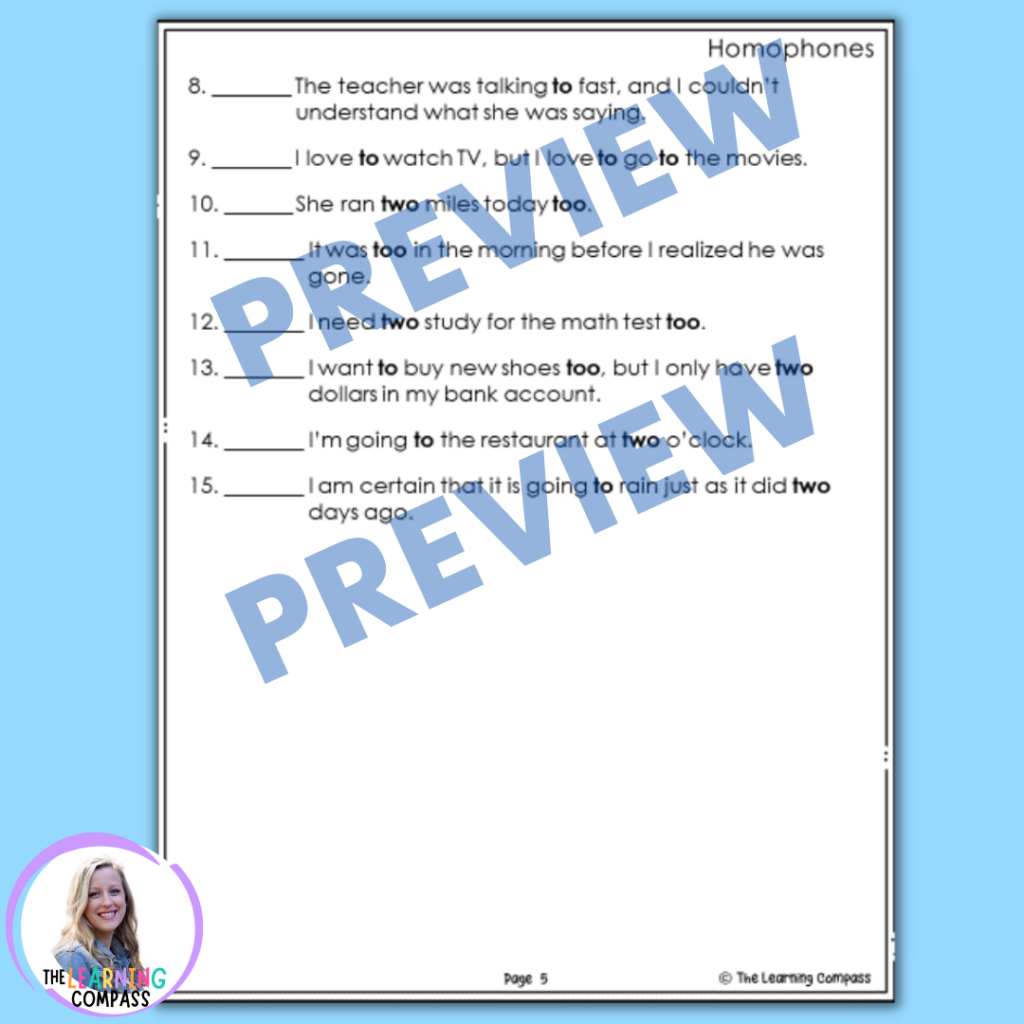 To, Too, Two Guided Practice | Homophones | Made By Teachers