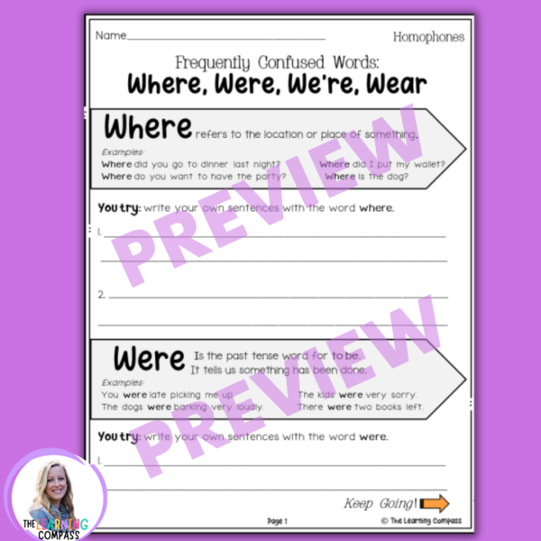 Where, Were, We're, Wear Guided Practice | Homophones | Made By Teachers