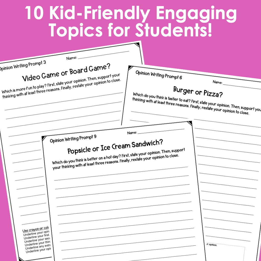Opinion Writing Prompts Set 1 | Made By Teachers