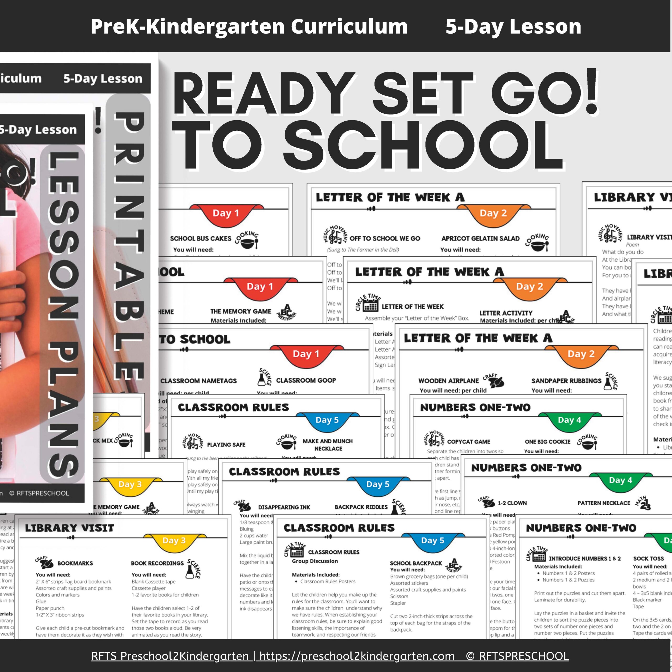 Ready Set Go To School Theme | Lesson Plans | Activities | Printables ...