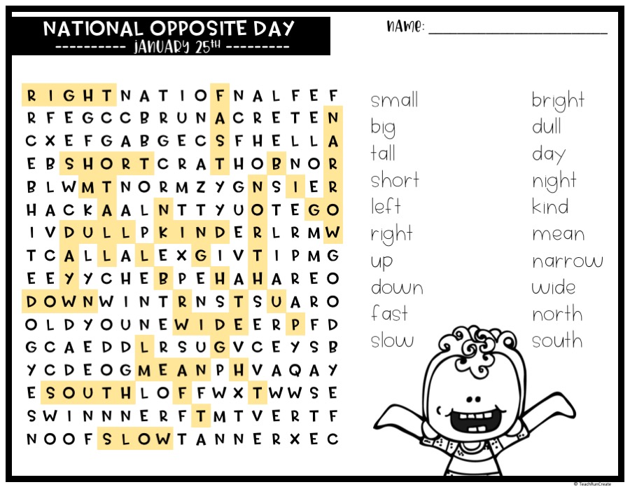 January Word Search Puzzles | Made By Teachers