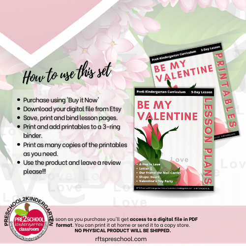 Be My Valentine Unit Plans | Theme | Lesson Plans | Activities ...