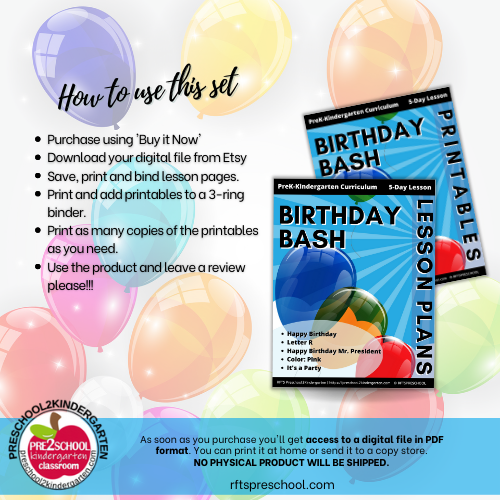 Birthday Bash Unit Plans | Theme | Lesson Plans | Activities ...