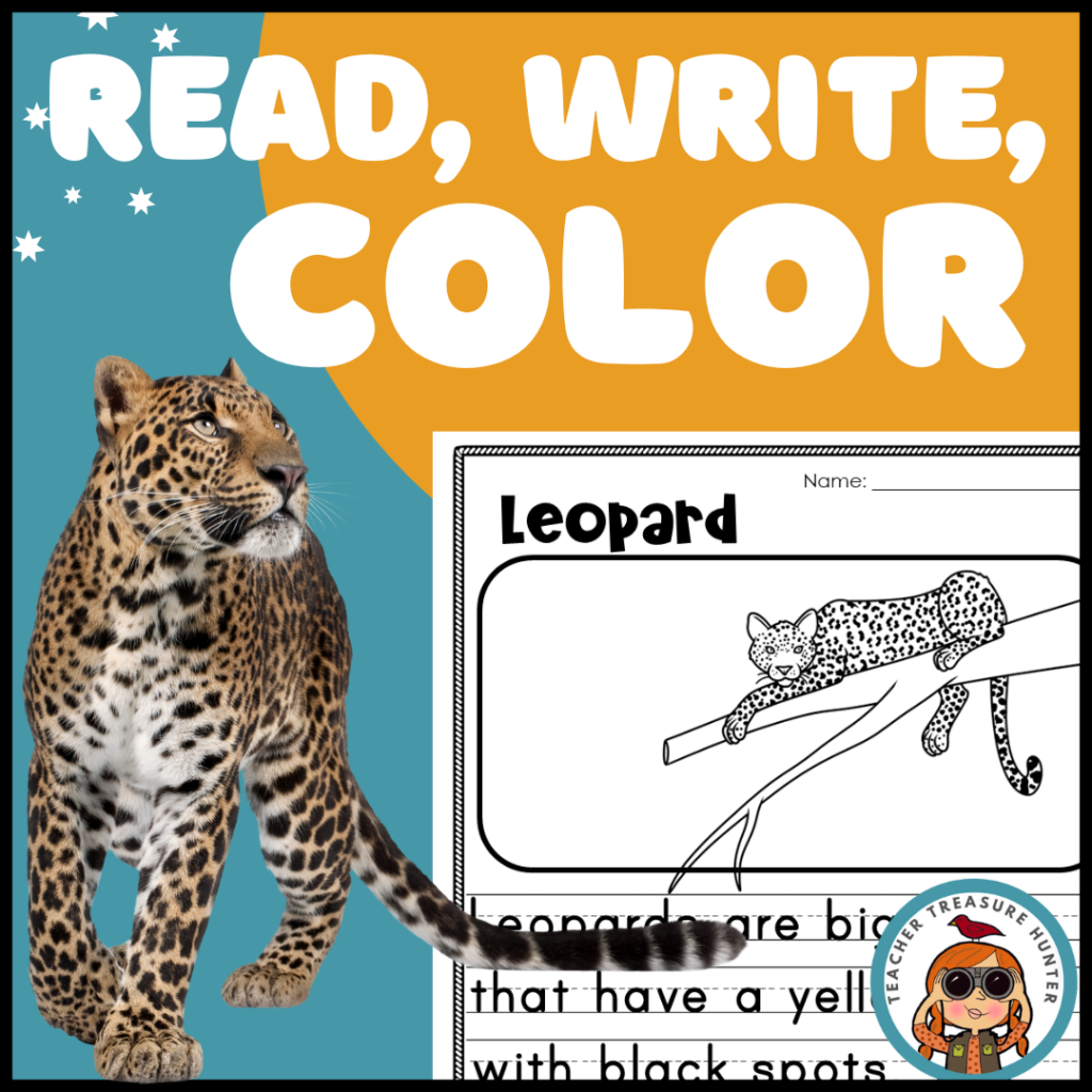 Giraffe African Savanna habitat Read Write Color activity for K, 1st ...
