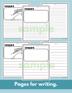 Leopard Read Write Color African animal writing activity for safari ...