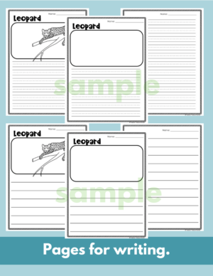 Leopard Read Write Color African animal writing activity for safari ...