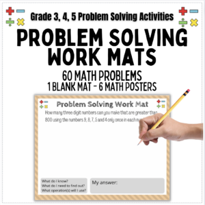 60 Math Problem Solving Work Mat Activities w/ Math Posters for Grades ...