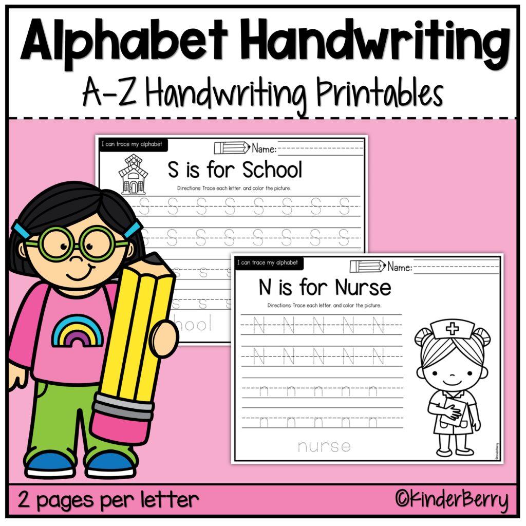 Alphabet Handwriting Practice A-Z | Writing Letters Tracing and Print ...