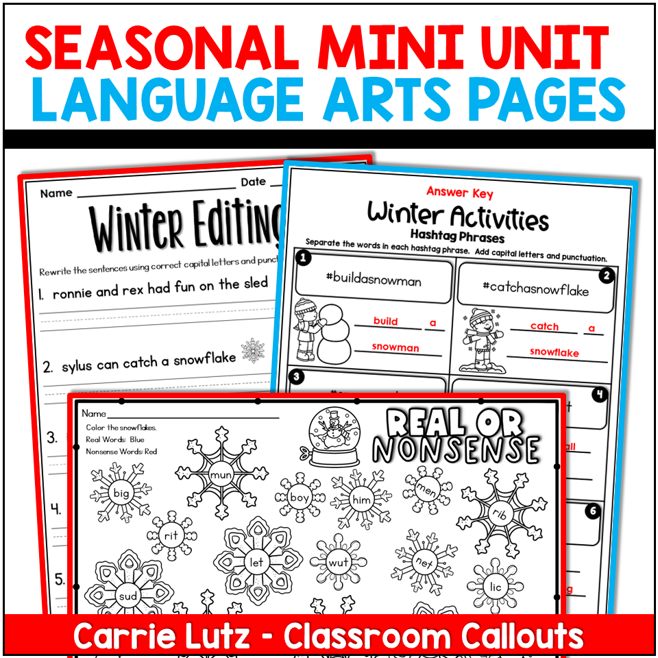 No Prep January Math and Literacy | Made By Teachers