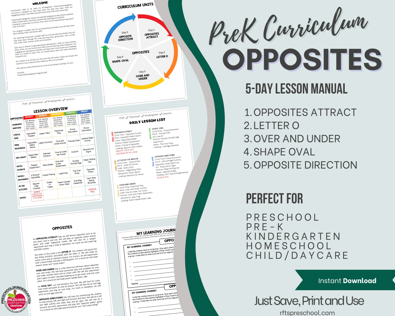 Opposites Theme | Unit Plans | Lesson Plans | Activities | Printables ...