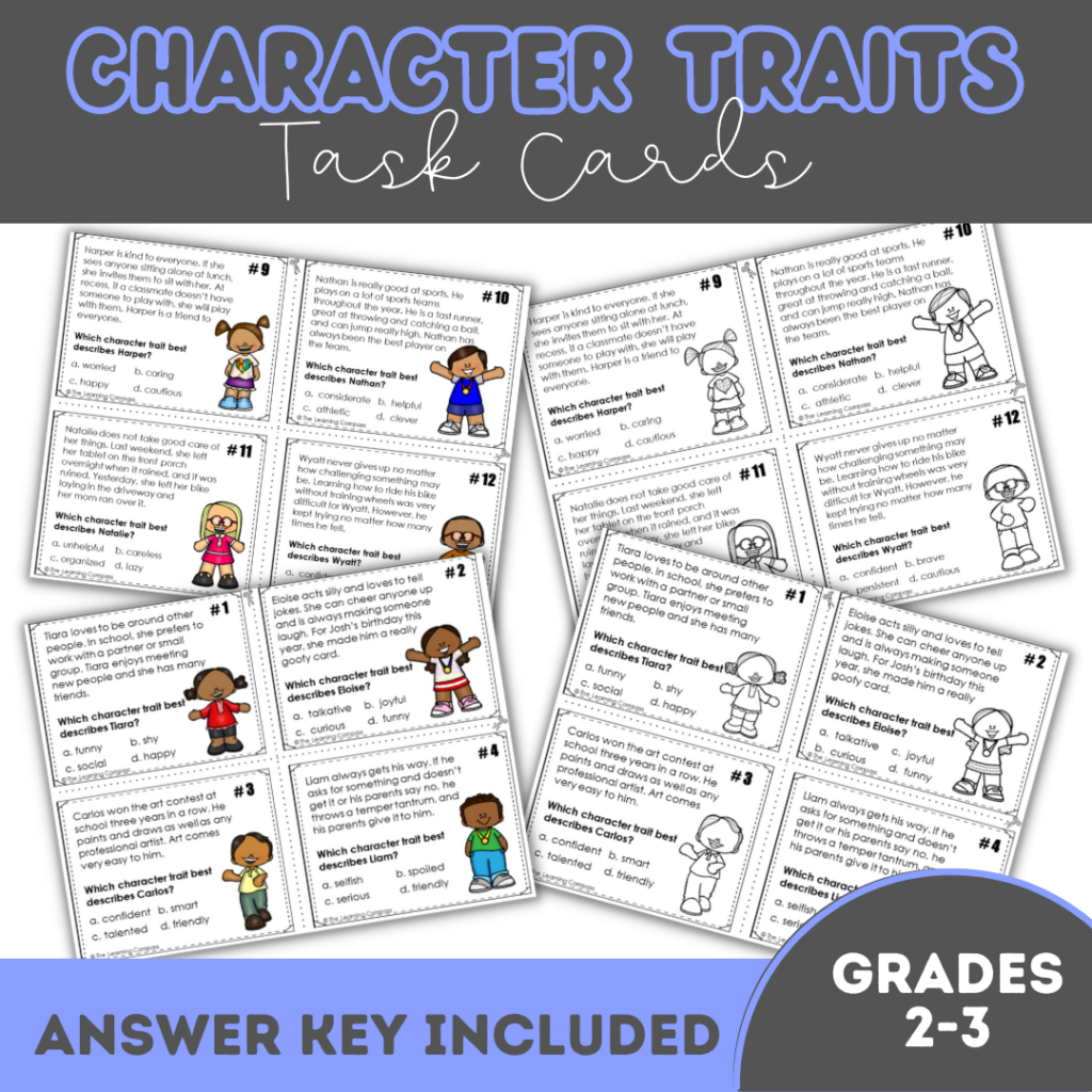 Character Traits Task Cards | Made By Teachers