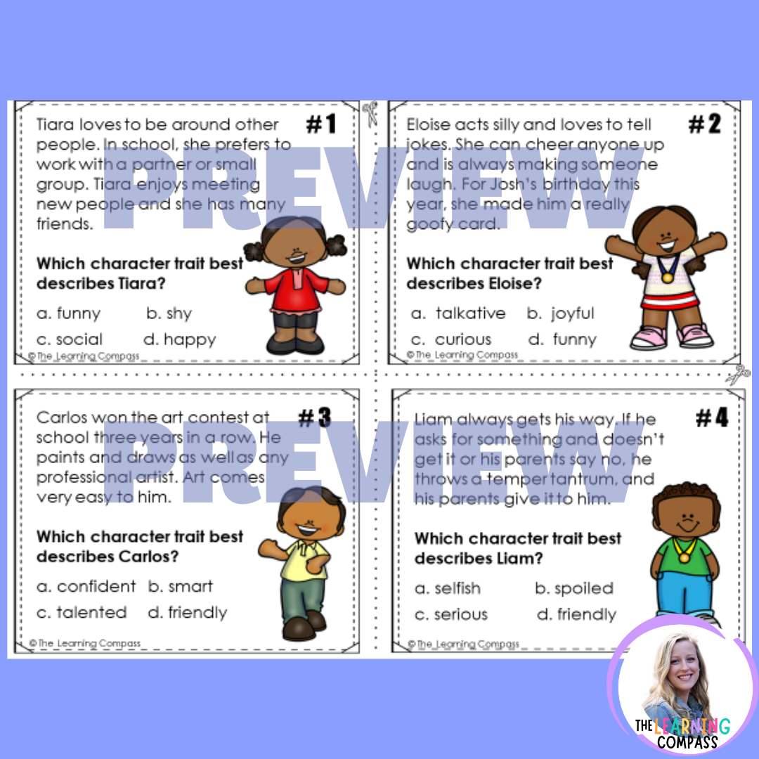 Character Traits Task Cards | Made By Teachers