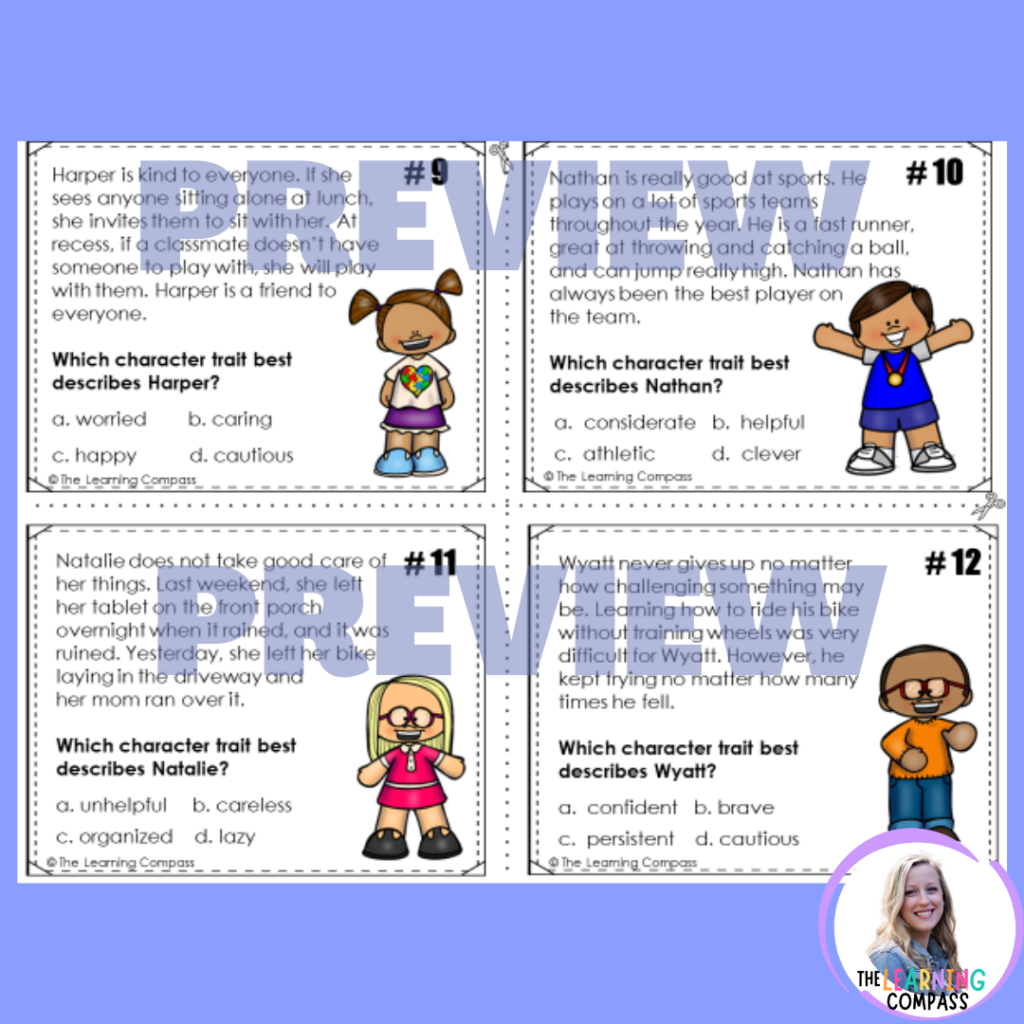 Character Traits Task Cards | Made By Teachers