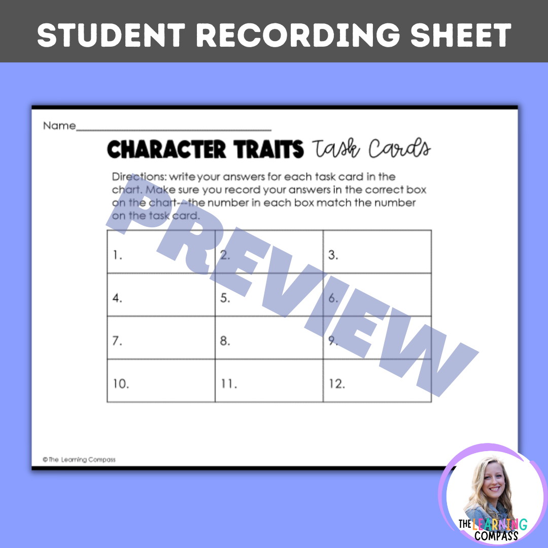 Character Traits Task Cards | Made By Teachers