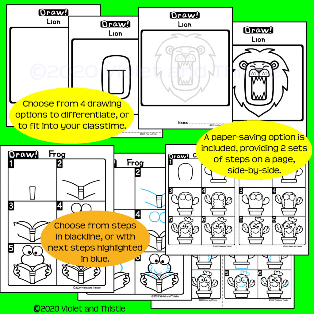 Directed Drawing Spring March Melting Snowman Lion Lamb Kite Frog Learn ...