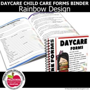 DAYCARE CHILD CARE FORMS - COLORFUL RAINBOW DESIGN | Made By Teachers